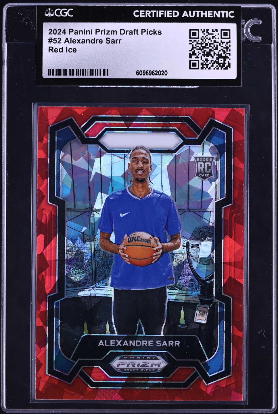 2024 Panini Prizm Draft Picks Red Ice Alexandre Sarr ROOKIE #52 CGC AUTH on Fanatics Collect