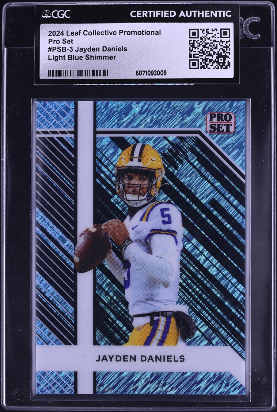 2024 Leaf Collective Promo Pro Set Light Blue Shimmer Jayden Daniels ROOKIE CGC AUTH on Fanatics ...