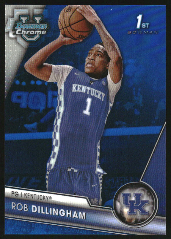 2023-24 Bowman Chrome University Blue Refractors #44 Rob Dillingham RC ...