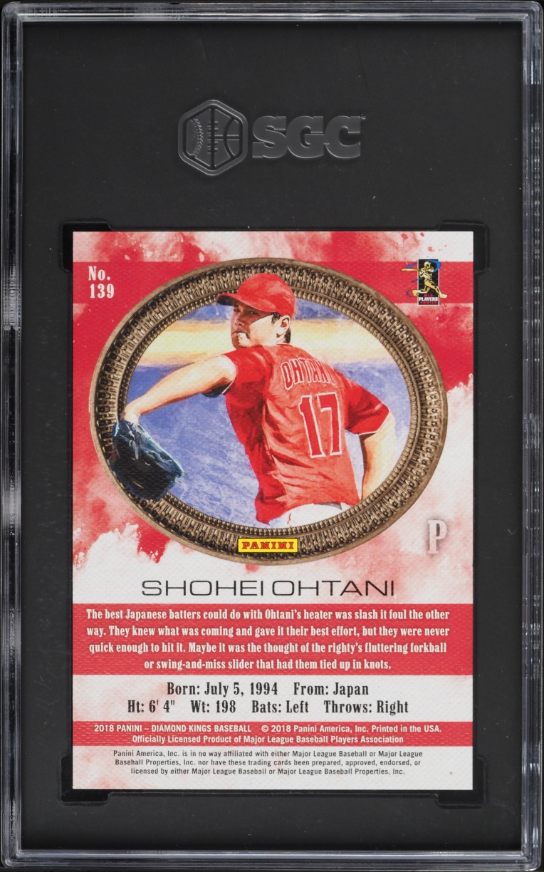 2018 Panini Diamond Kings Red Frame Shohei Ohtani ROOKIE #139 SGC 10 ...