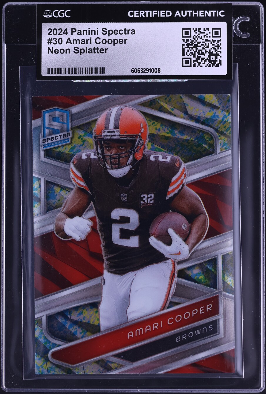 2024 Panini Spectra Neon Splatter Amari Cooper /8 #30 CGC AUTH on ...