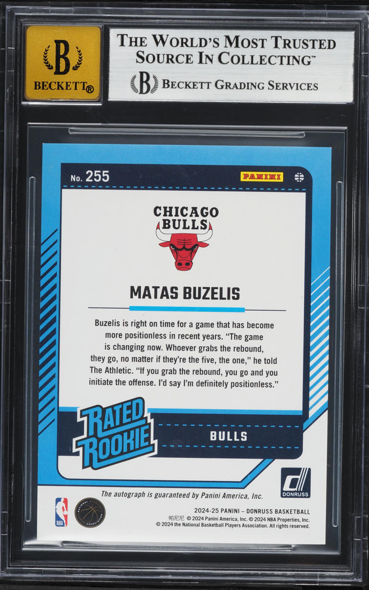 2024 Donruss Choice Gold Matas Buzelis ROOKIE AUTO /10 #255 BGS 9 MINT ...