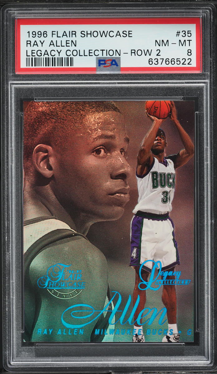 1996 Flair Showcase Legacy Collection Row 2 Ray Allen /150 #35 PSA 8 NM ...