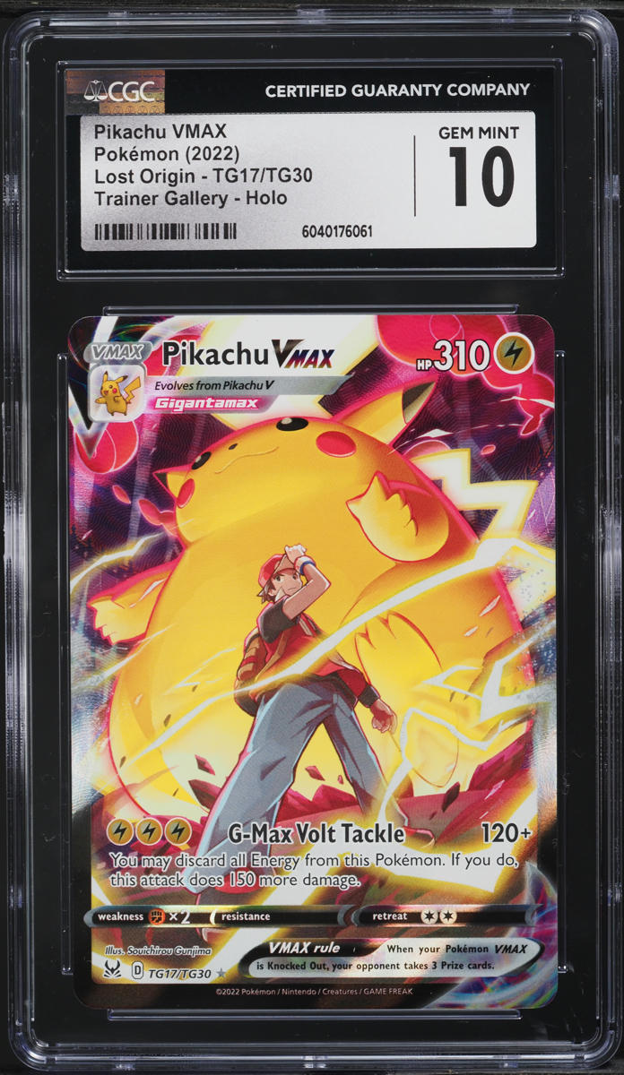 2022 Pokemon SWSH Lost Origin Full Art Pikachu VMAX #TG17 CGC 10 GEM ...