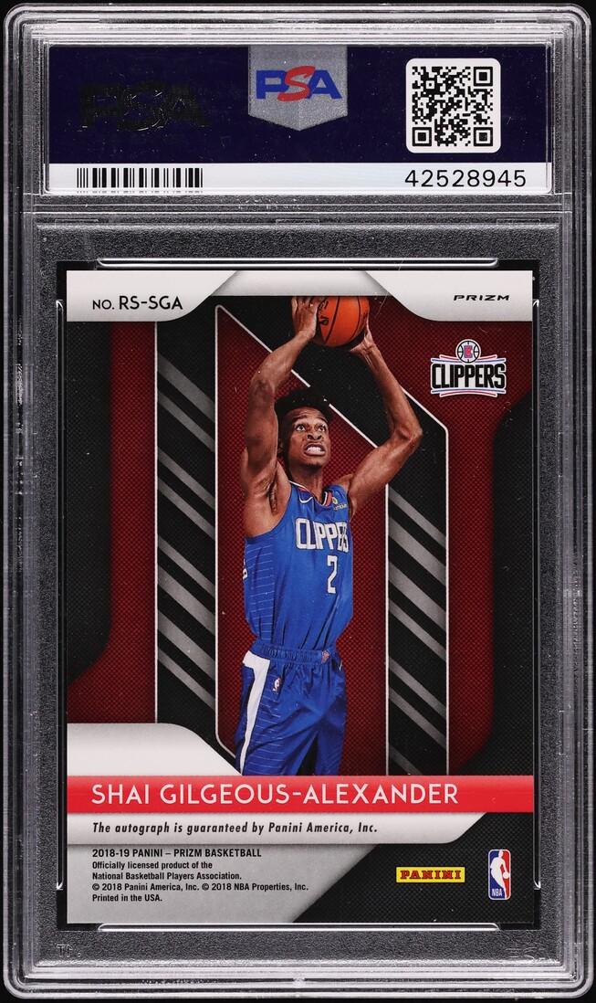 2018 Panini Prizm Silver Shai Gilgeous-Alexander ROOKIE AUTO #RS-SGA ...
