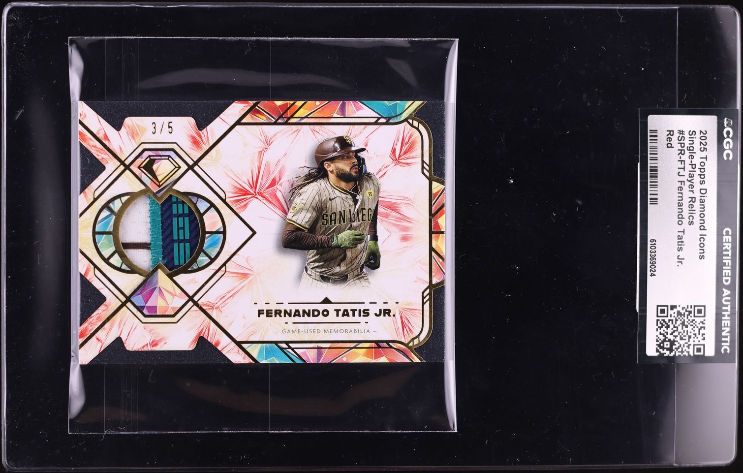 2025 Topps Diamond Icons Single-Player Red Fernando Tatis Jr. PATCH /5 ...