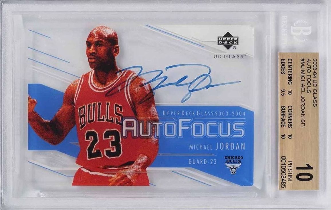 2003 Upper Deck Glass Auto Focus Michael Jordan SP AUTO #MJ BGS 10 ...