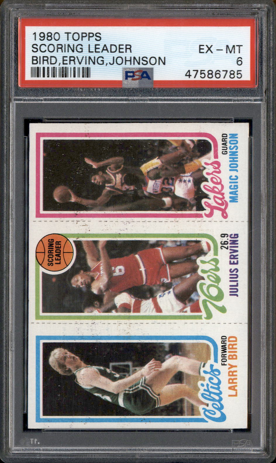1980 Topps Larry Bird Julius Erving Magic Johnson RC Rookie PSA 6 on Fanatics Collect
