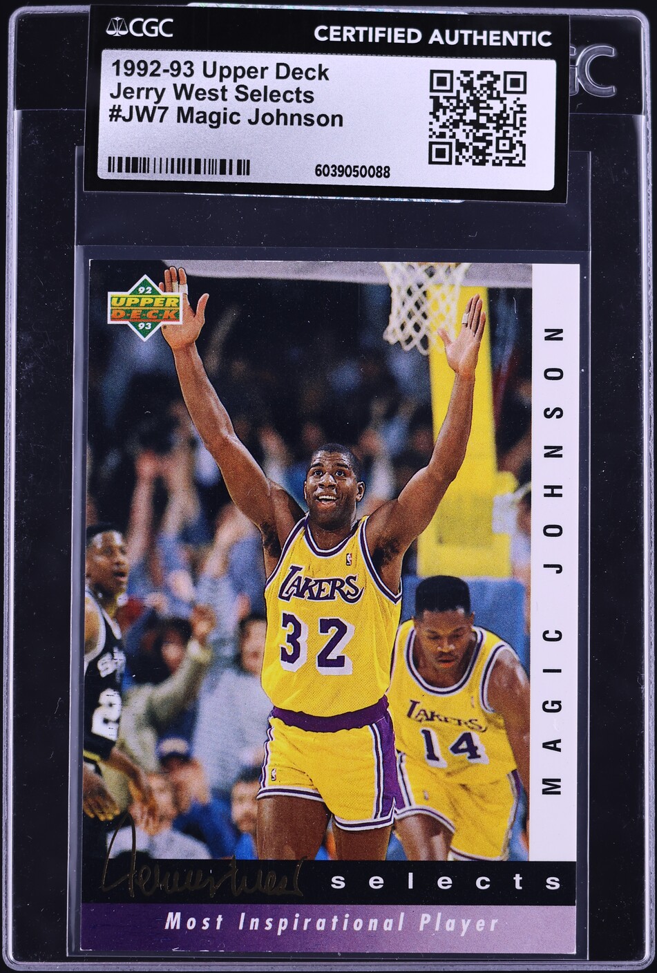 1992 Upper Deck Jerry West Selects Magic Johnson #JW7 CGC AUTH on ...