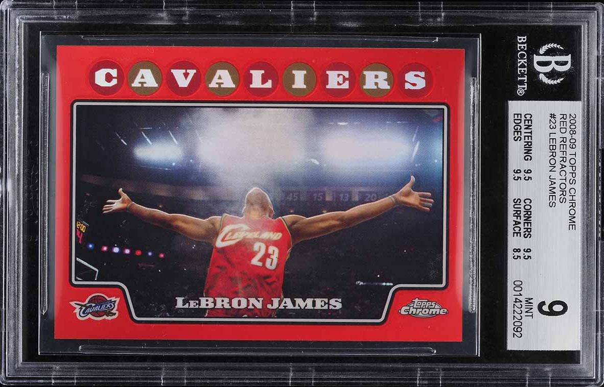 2008 Topps Chrome Red Refractor LeBron James 5/5 #23 BGS 9 MINT on ...