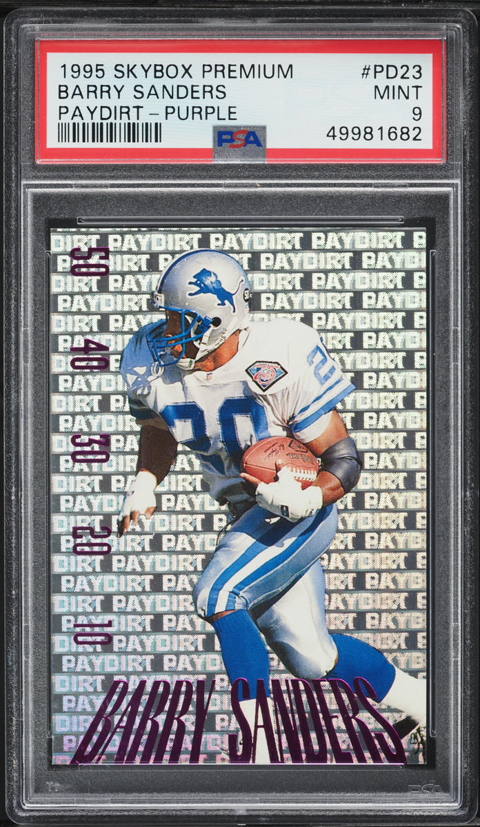 1995 Skybox Premium Paydirt Purple Barry Sanders #PD23 PSA 9 MINT on ...