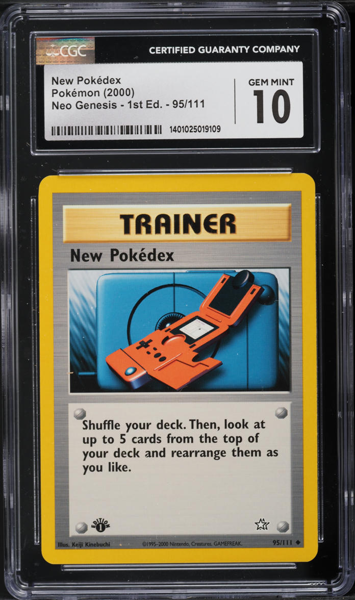 2000 Pokemon Neo Genesis 1st Edition New Pokedex #95 CGC 10 GEM MINT on ...