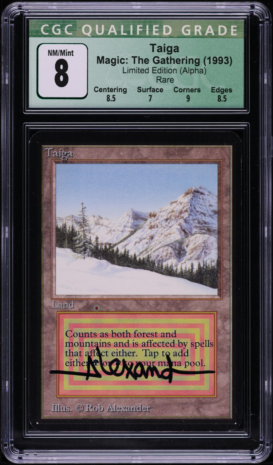 1993 Magic The Gathering MTG Alpha Taiga AUTO CGC Qualified 8 NM-MT on ...