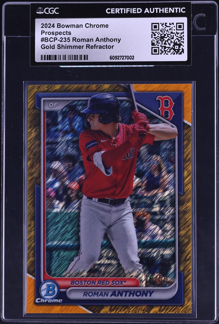 2024 Bowman Chrome Gold Shimmer Refractor Roman Anthony PROSPECT /50 # ...