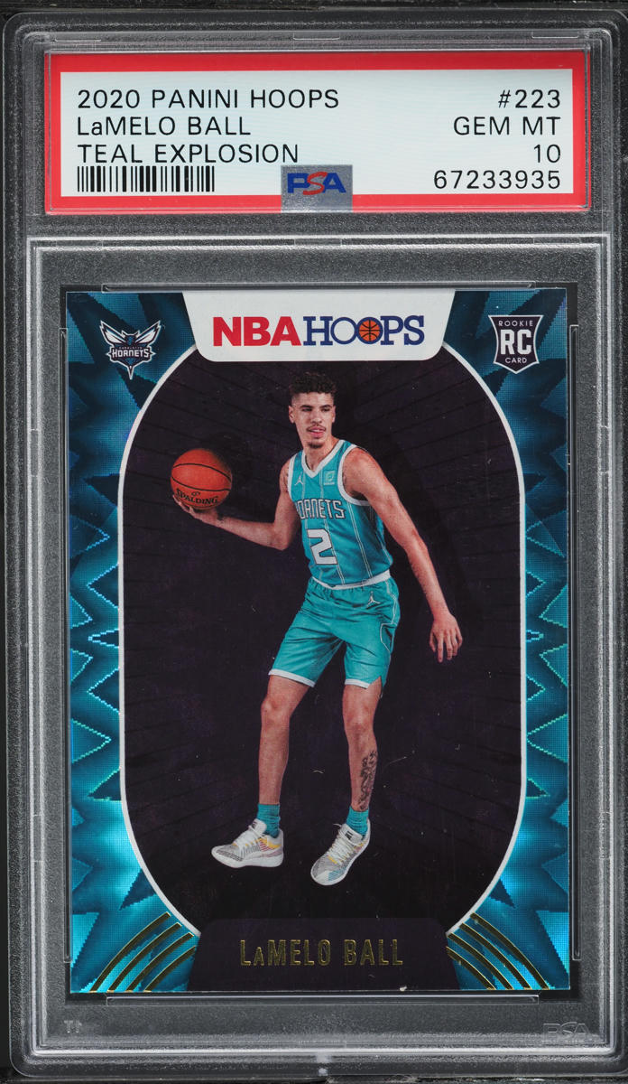 2020 Hoops Teal Explosion LaMelo Ball ROOKIE #223 PSA 10 GEM MINT on ...