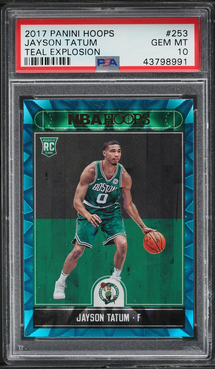 2017 Hoops Teal Explosion Jayson Tatum ROOKIE #253 PSA 10 GEM MINT on ...