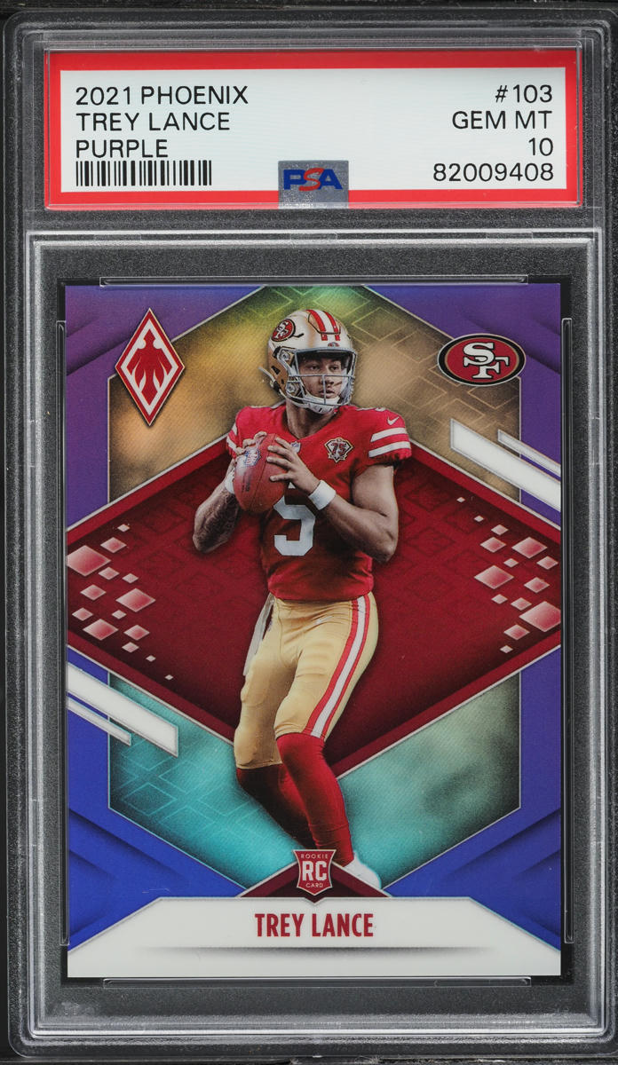 2021 Panini Phoenix Purple Trey Lance ROOKIE /125 #103 PSA 10 GEM MINT on Fanatics Collect