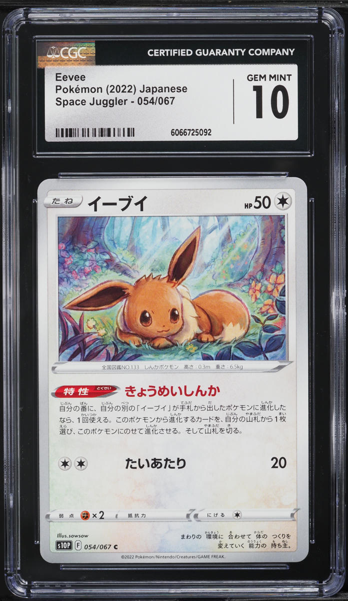 2022 Pokemon Japanese Sword & Shield Space Juggler Eevee #54 CGC 10 GEM ...