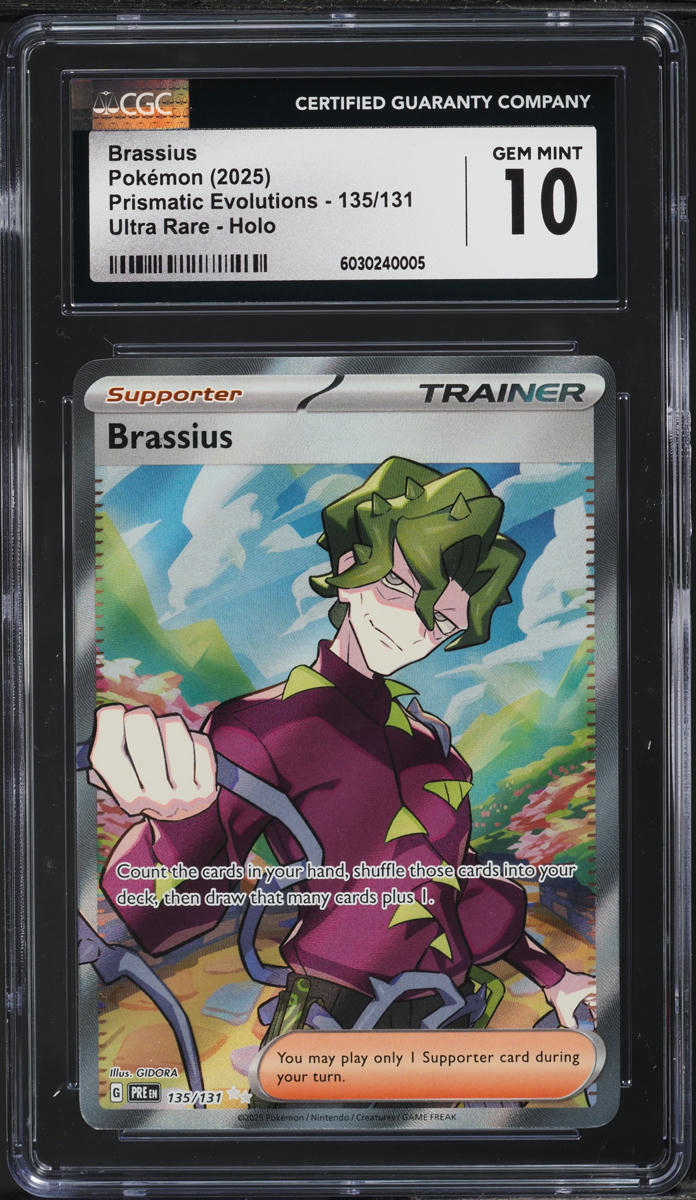 2025 Pokemon SV Prismatic Evolutions Ultra Rare Holo Brassius #135 CGC ...