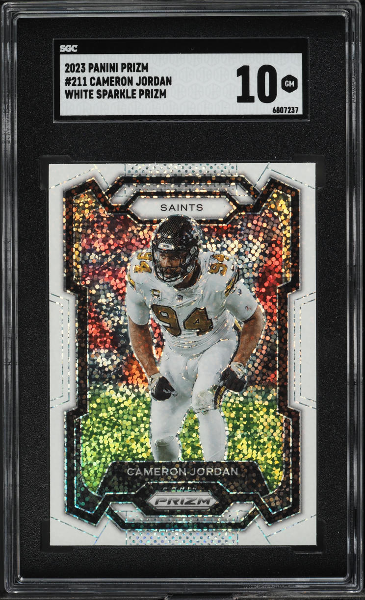 2023 Panini Prizm White Sparkle Prizm Cameron Jordan #211 SGC 10 GEM ...