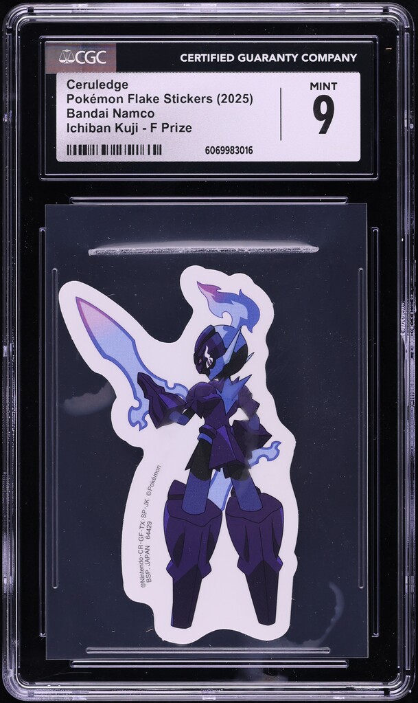 2025 Pokemon Japanese Flake Stickers Ichiban Kuji F Prize Ceruledge CGC ...