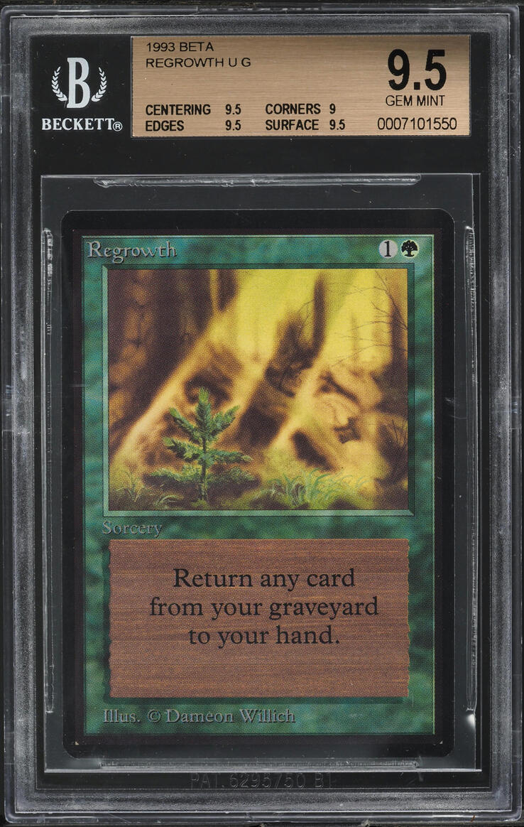 1993 Magic The Gathering MTG Beta Regrowth BGS 9.5 GEM MINT on Fanatics ...