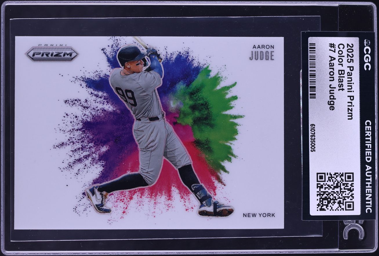 2025 Panini Prizm Color Blast Aaron Judge #7 CGC AUTH on Fanatics Collect