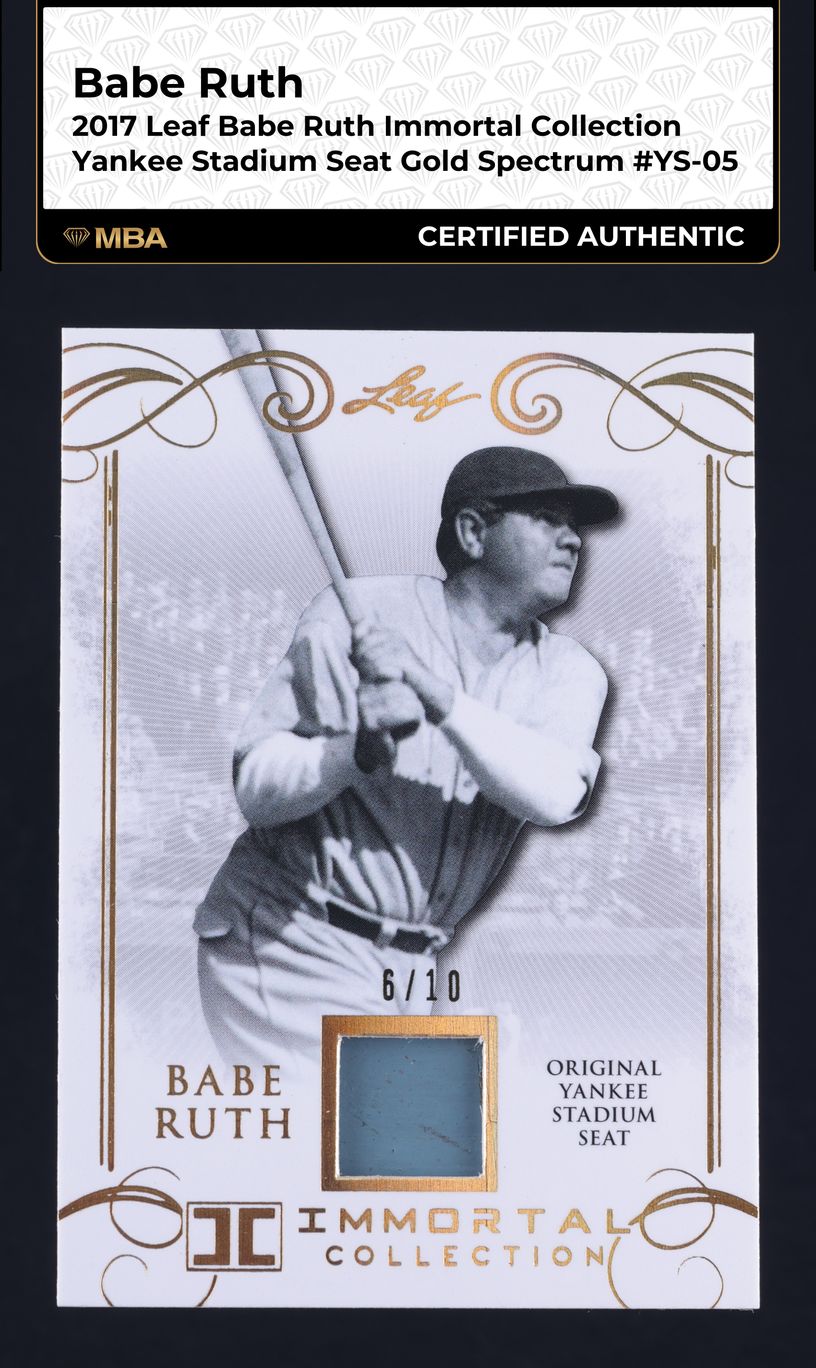 2017 Leaf Immortal Yankee Stadium Seat Gold Babe Ruth PATCH /10 MBA ...