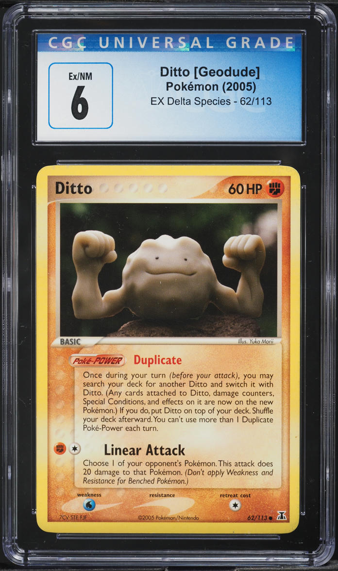 2005 Pokemon EX Delta Species Ditto Geodude #62 CGC 6 EXMT on Fanatics ...