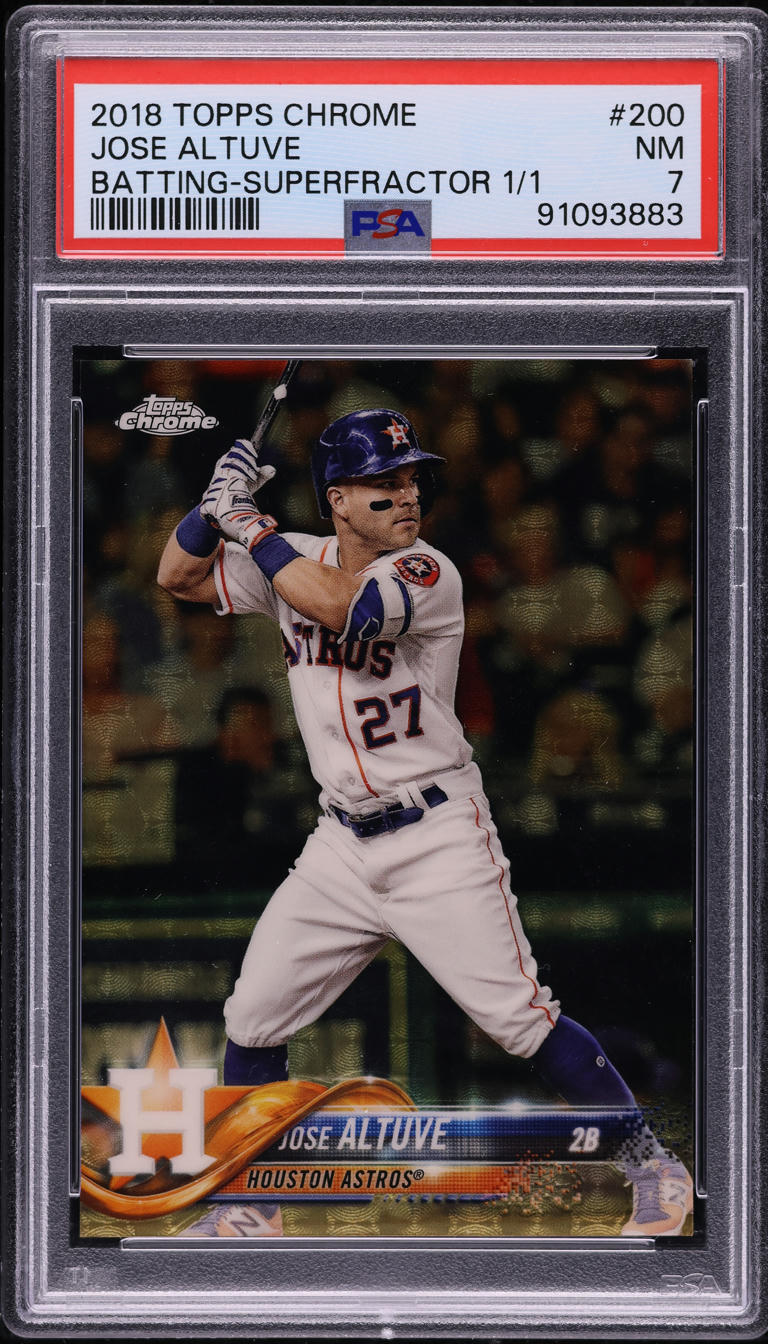 2018 Topps Chrome Batting Superfractor Jose Altuve 1/1 #200 PSA 7 NRMT ...