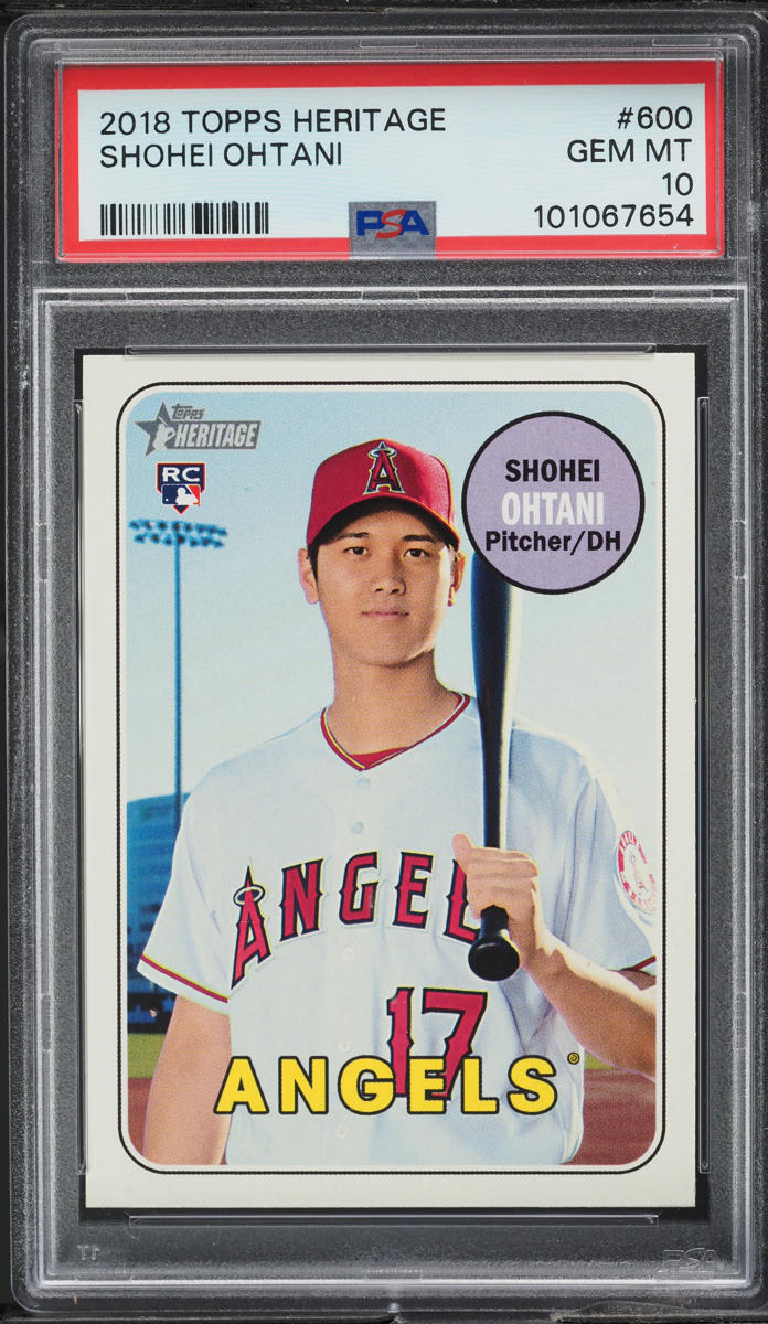 2018 Topps Heritage Shohei Ohtani ROOKIE #600 PSA 10 GEM MINT on ...
