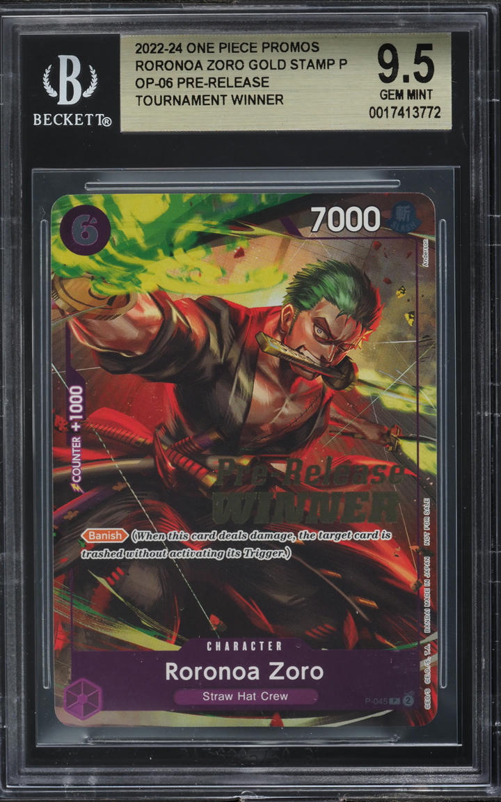 2022 One Piece Promo Tournament Winner Prerelease Roronoa Zoro #P-045 ...