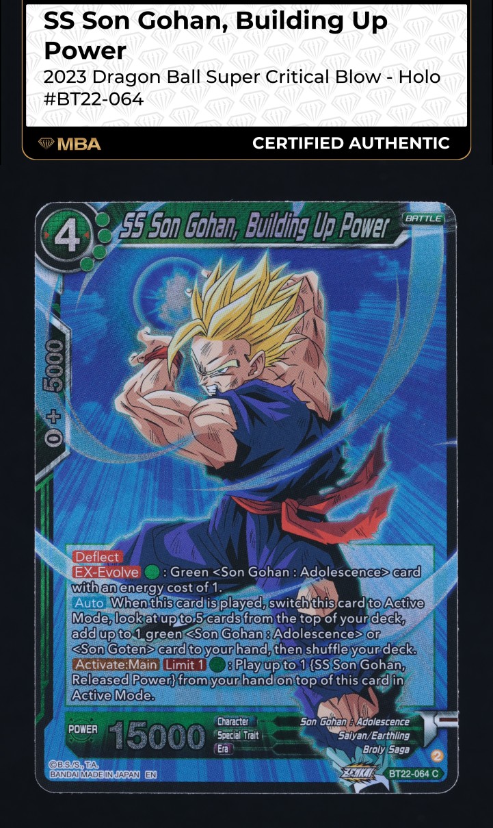 2023 Dragon Ball S Critical Blow Holo SS Son Gohan Building Up Power ...