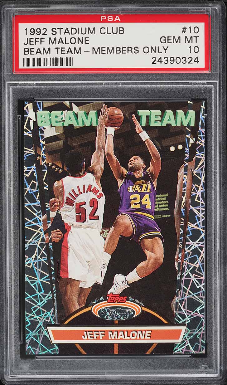 1992 Stadium Club Beam Team Members Only Jeff Malone #10 PSA 10 GEM ...