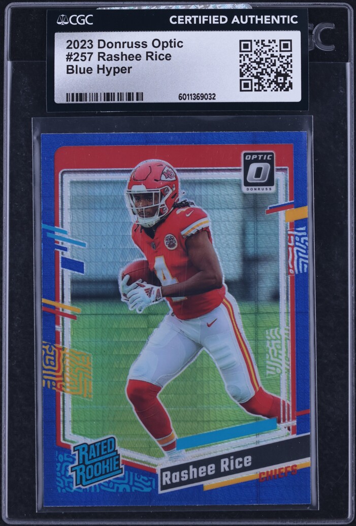 2023 Donruss Optic Blue Hyper Rashee Rice ROOKIE #257 CGC AUTH on Fanatics Collect