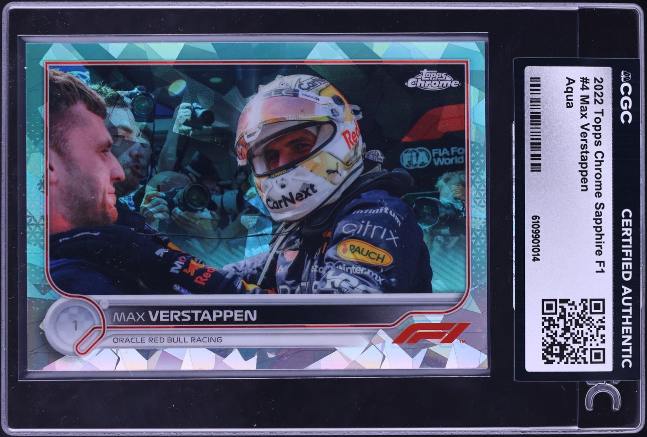 2022 Topps Chrome Sapphire Formula 1 F1 Aqua Max Verstappen /99 #4 CGC ...