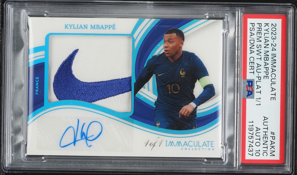 2023 Immaculate Collection Premium Swatch Platinum Kylian Mbappe PATCH ...