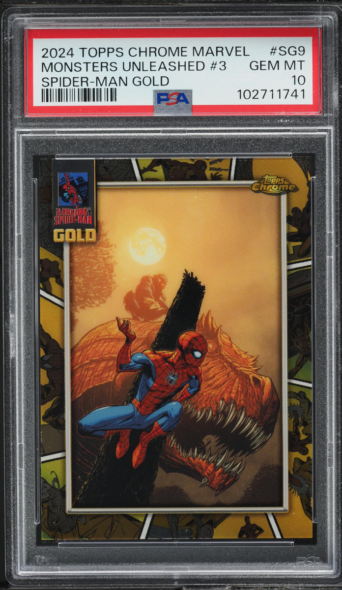 2024 Topps Chrome Marvel Spider-Man Gold Monsters Unleashed #3 #SG9 PSA ...
