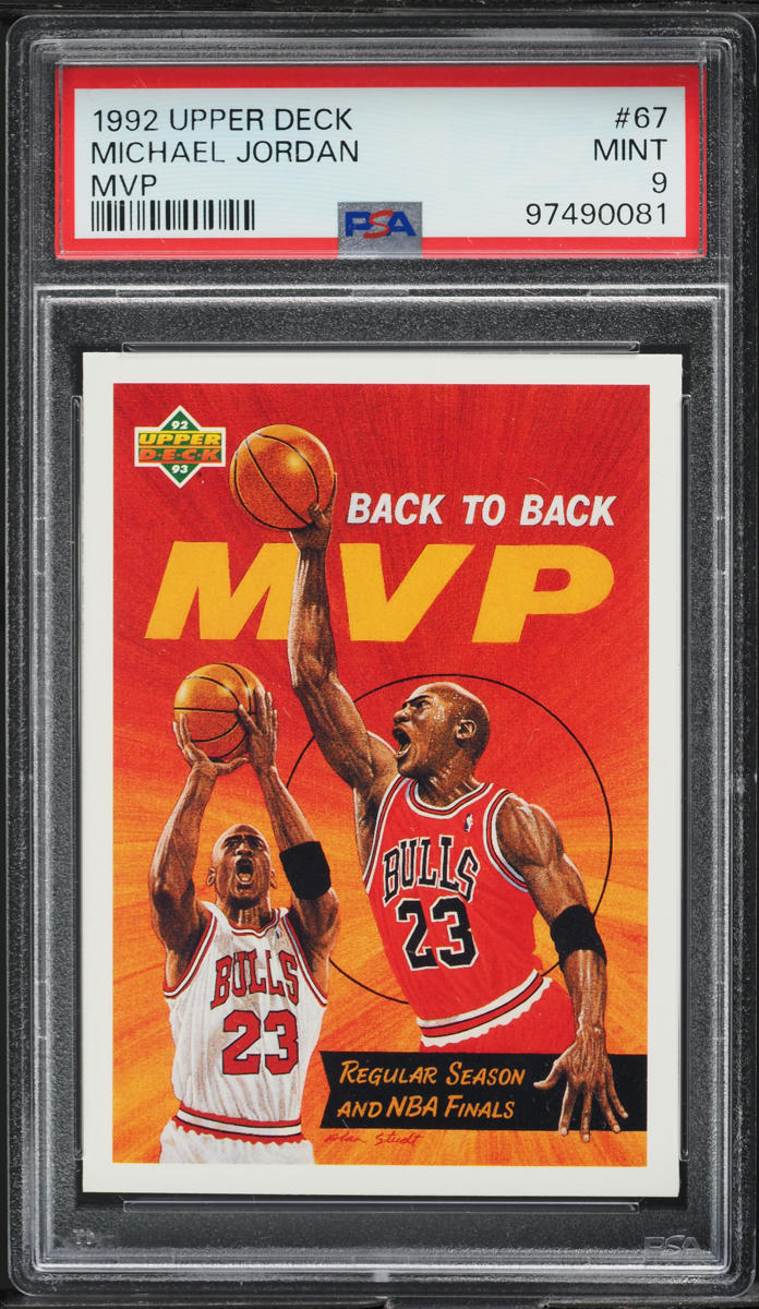 1992 Upper Deck Basketball MVP Michael Jordan #67 PSA 9 MINT on Fanatics Collect
