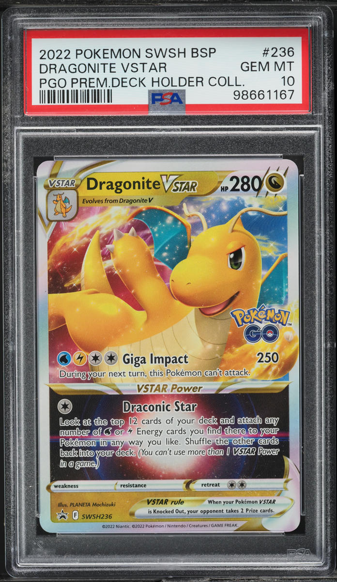 2022 Pokemon SWSH Pokemon GO Promo Dragonite VSTAR #236 PSA 10 GEM MINT ...