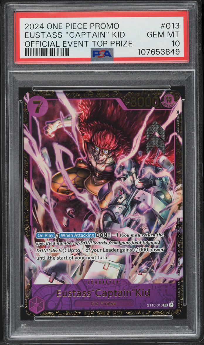 2024 One Piece Promos Event Top Prize Eustass "Captain" Kid #ST10-013 PSA 10 on Fanatics Collect