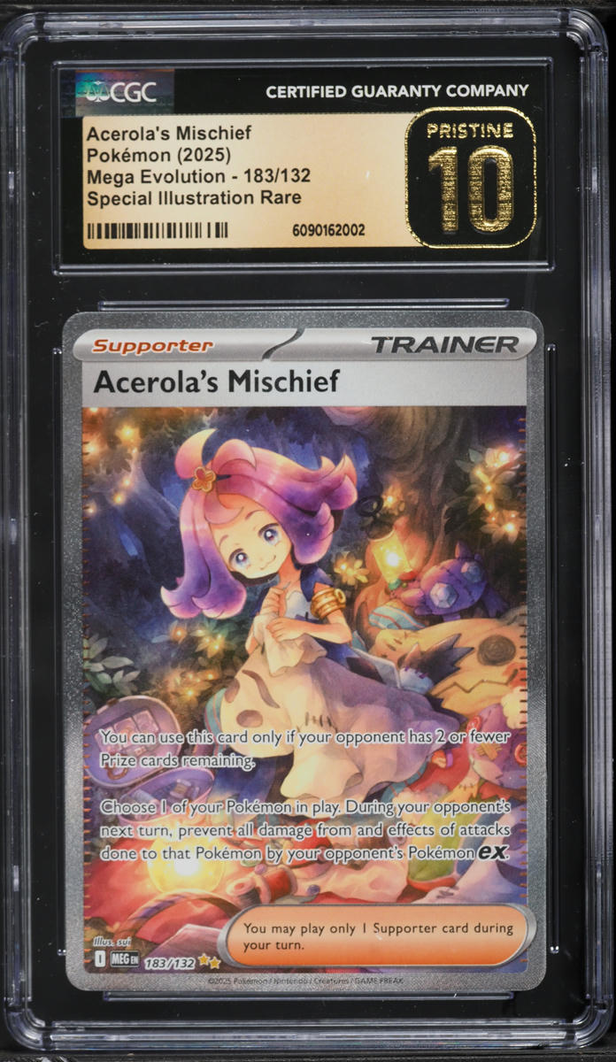 2025 Pokemon Mega Evolution SIR Acerola's Mischief #183 CGC 10 PRISTINE ...