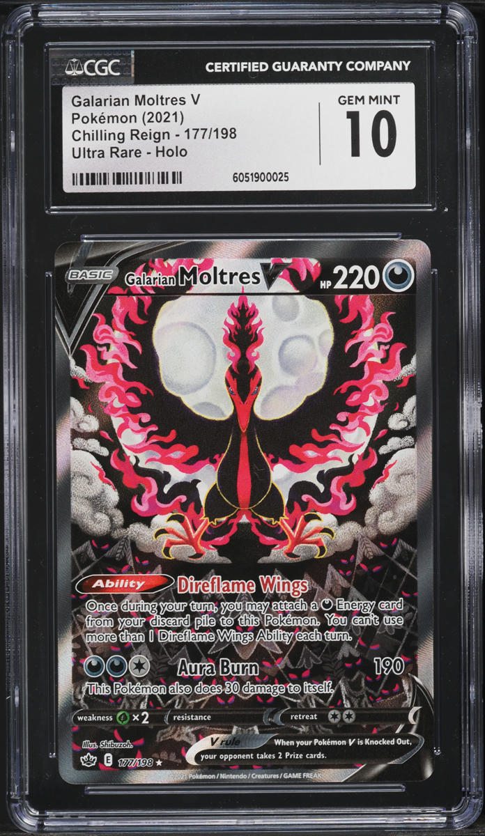 2021 Pokemon SWSH Chilling Reign Alt Art Galarian Moltres V #177 CGC 10 GEM MINT on Fanatics Collect