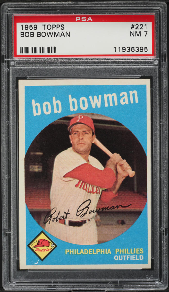 1959 Topps Bob Bowman #221 PSA 7 NRMT on Fanatics Collect