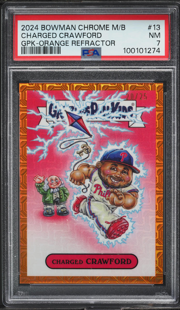 2024 Bowman Chrome Mega Box GPK Orange Refractor Charged Crawford #13 ...