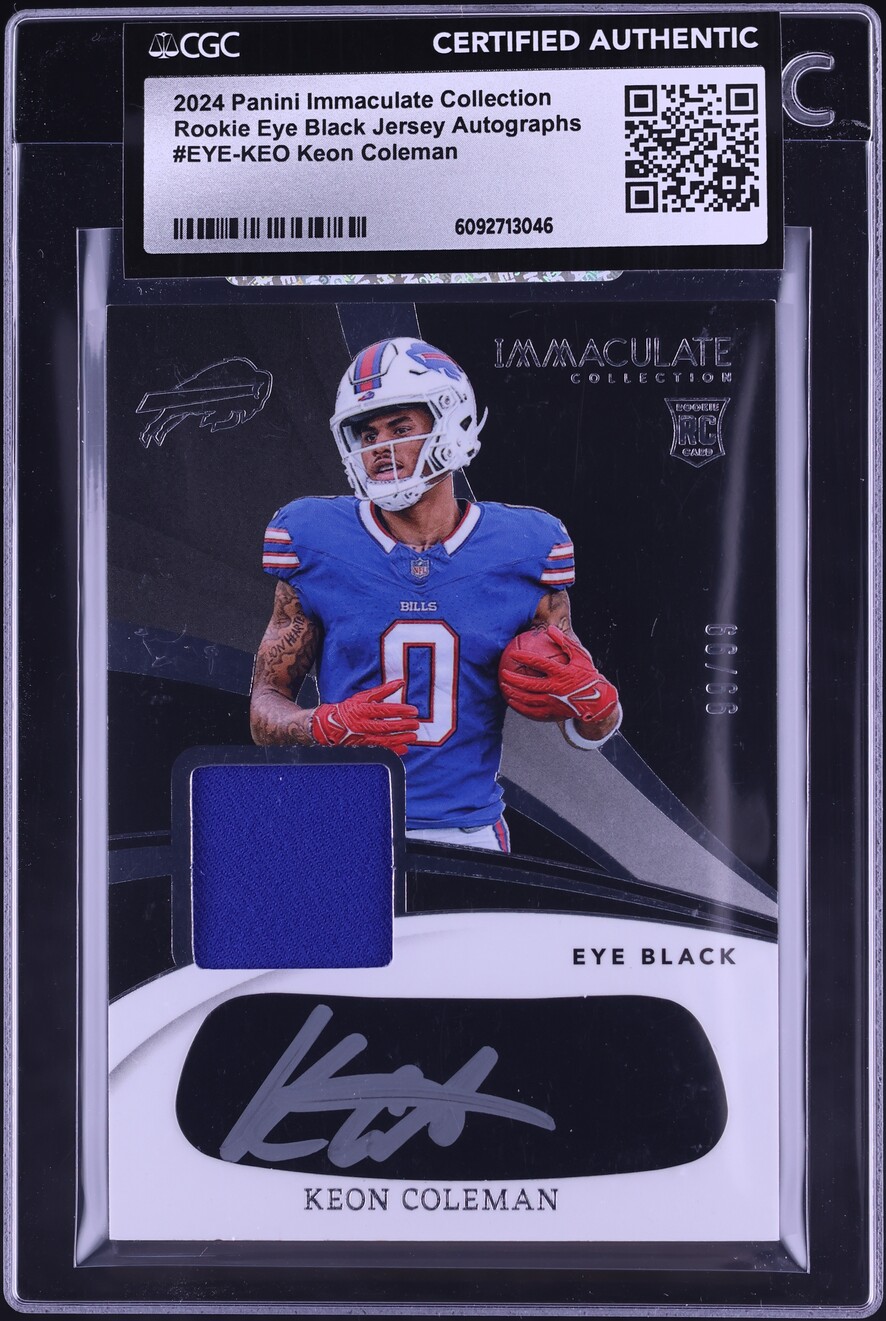 2024 Immaculate Collection Eye Black Keon Coleman ROOKIE PATCH AUTO 99/ ...