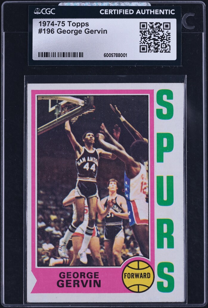 1974 Topps Basketball George Gervin ROOKIE #196 CGC AUTH on Fanatics ...