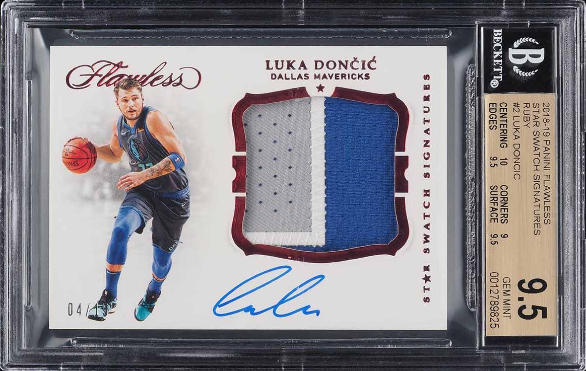 2018 Flawless Star Swatch Ruby Luka Doncic ROOKIE PATCH AUTO /15 #2 BGS ...