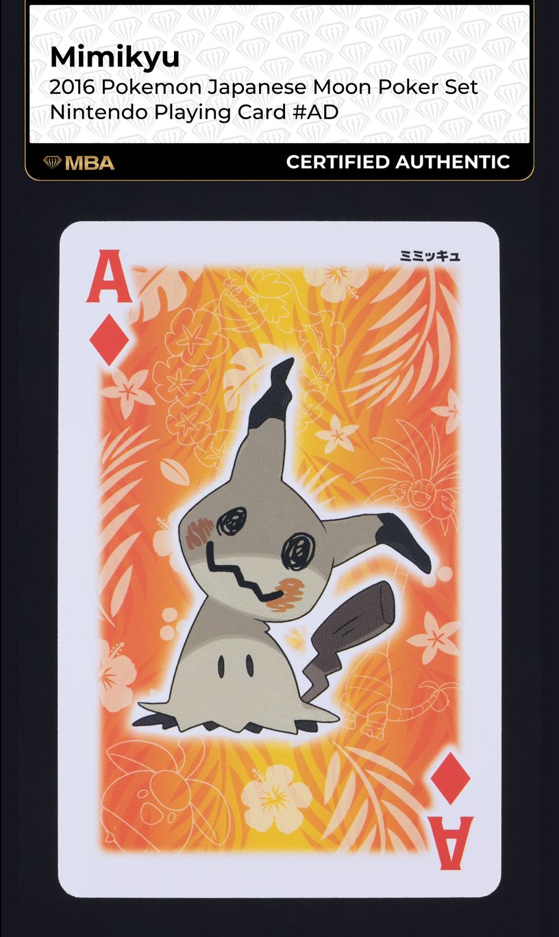 2016 Pokemon Japanese Moon Poker Set Mimikyu MBA AUTH on Fanatics Collect