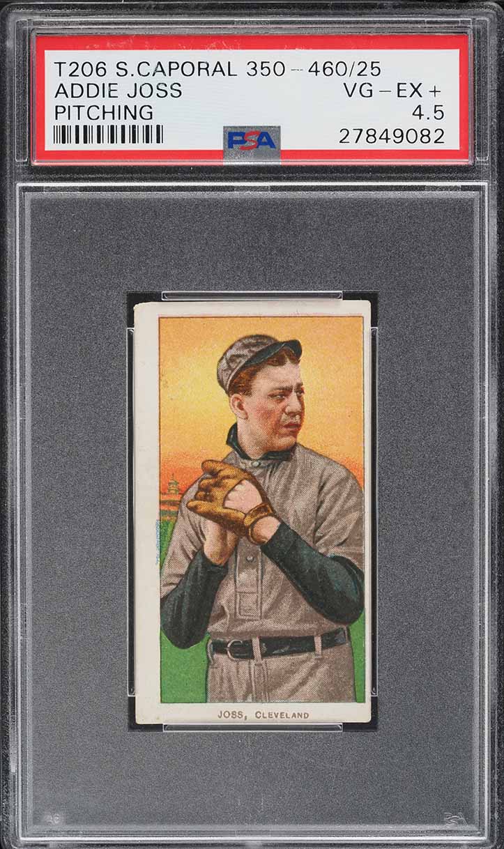 1909-11 T206 Addie Joss PITCHING, SWEET CAPORAL PSA 4.5 VGEX+ on ...